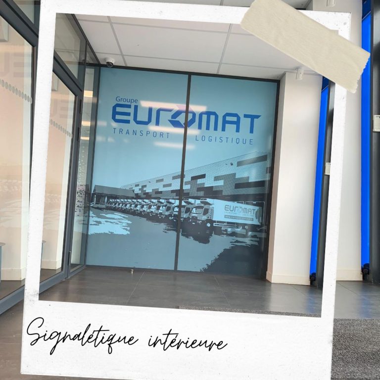 Projet signalétique et décoration chez EUROMAT ‣ PURE-COM